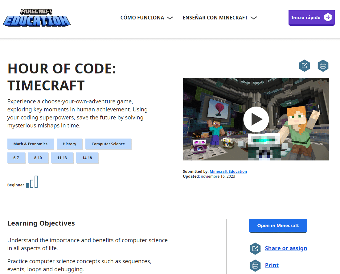 Cómo Programar al Agente en Minecraft Education • Biblioteca labnauTICs