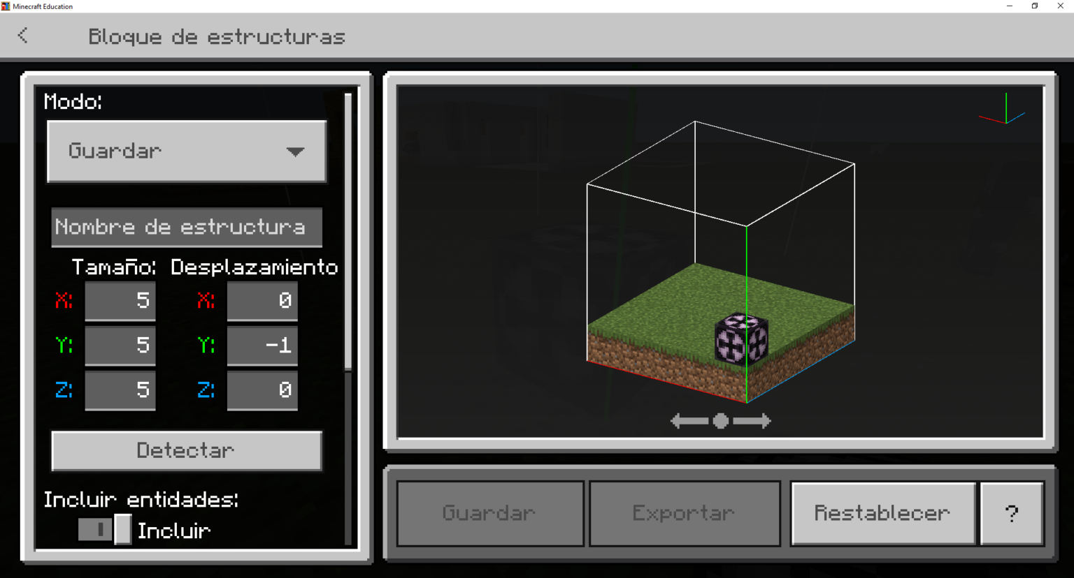 Bloque de Estructuras en Minecraft Education • Biblioteca labnauTICs